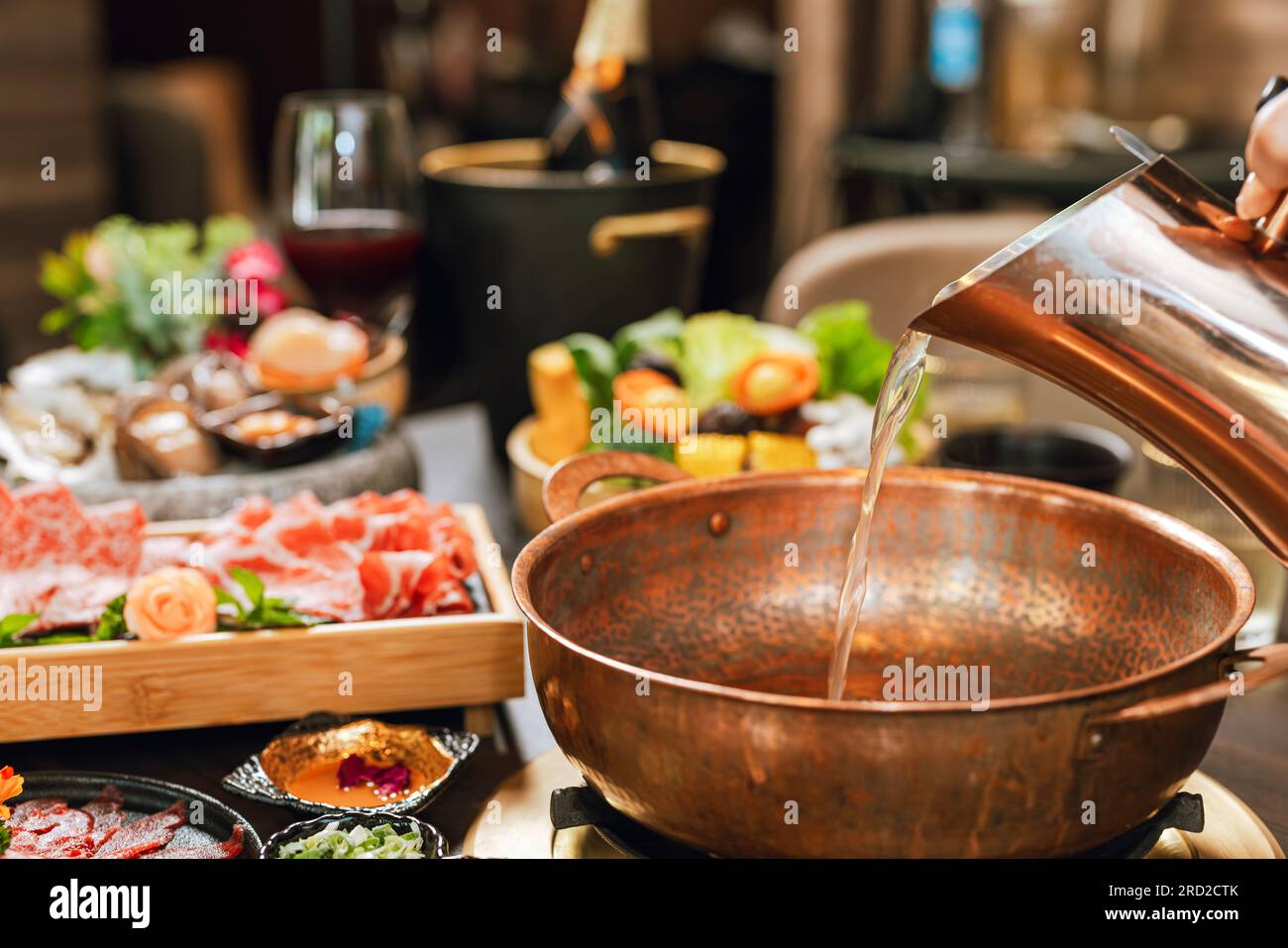 Seafood cuisine plate and beef sliced meat for hot pots. pork slices ...