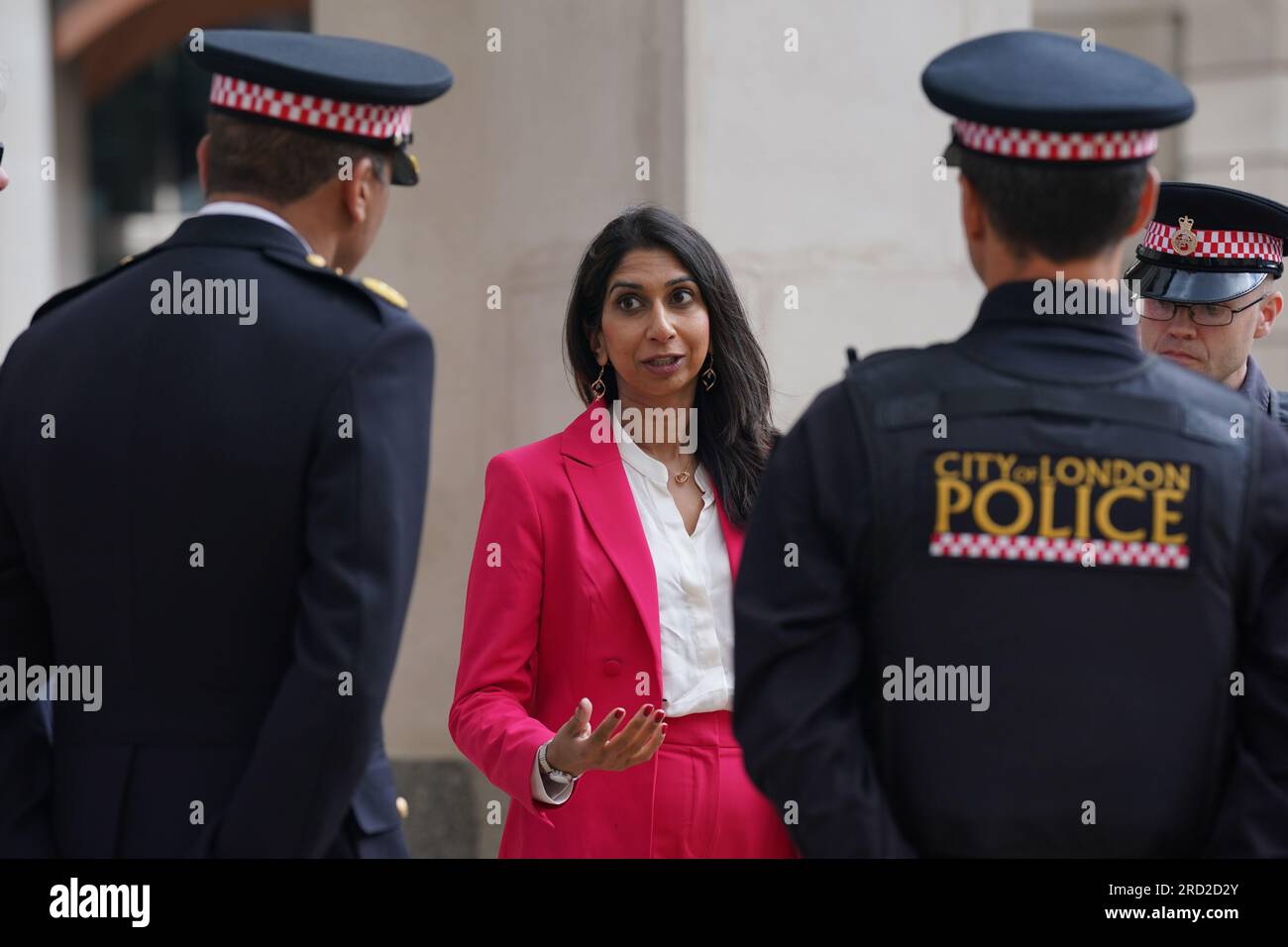 Home Secretary Suella Braverman during a visit to the City of London ...