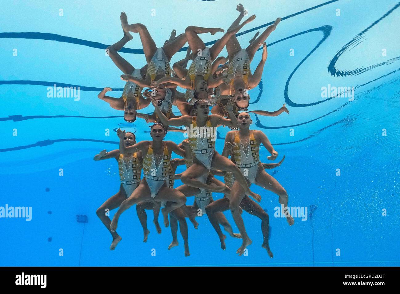 Mexico team competes in the team technical final of artistic swimming ...
