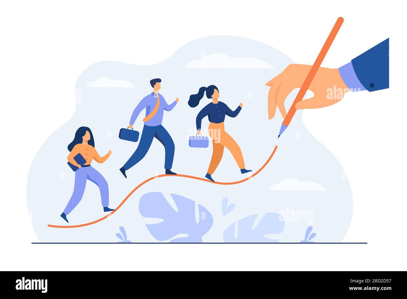 Business people walking up on increase chart line Stock Vector Image ...