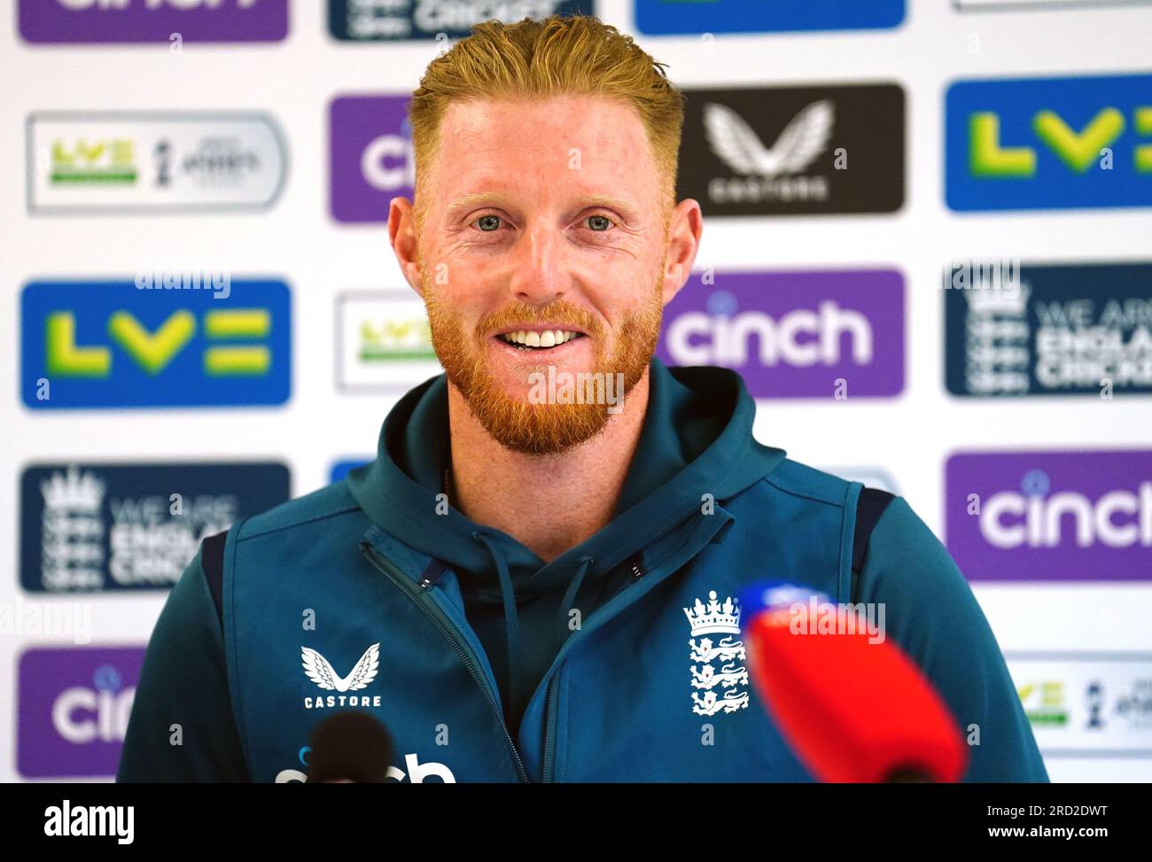 England's Ben Stokes during a press conference at the Emirates Old ...