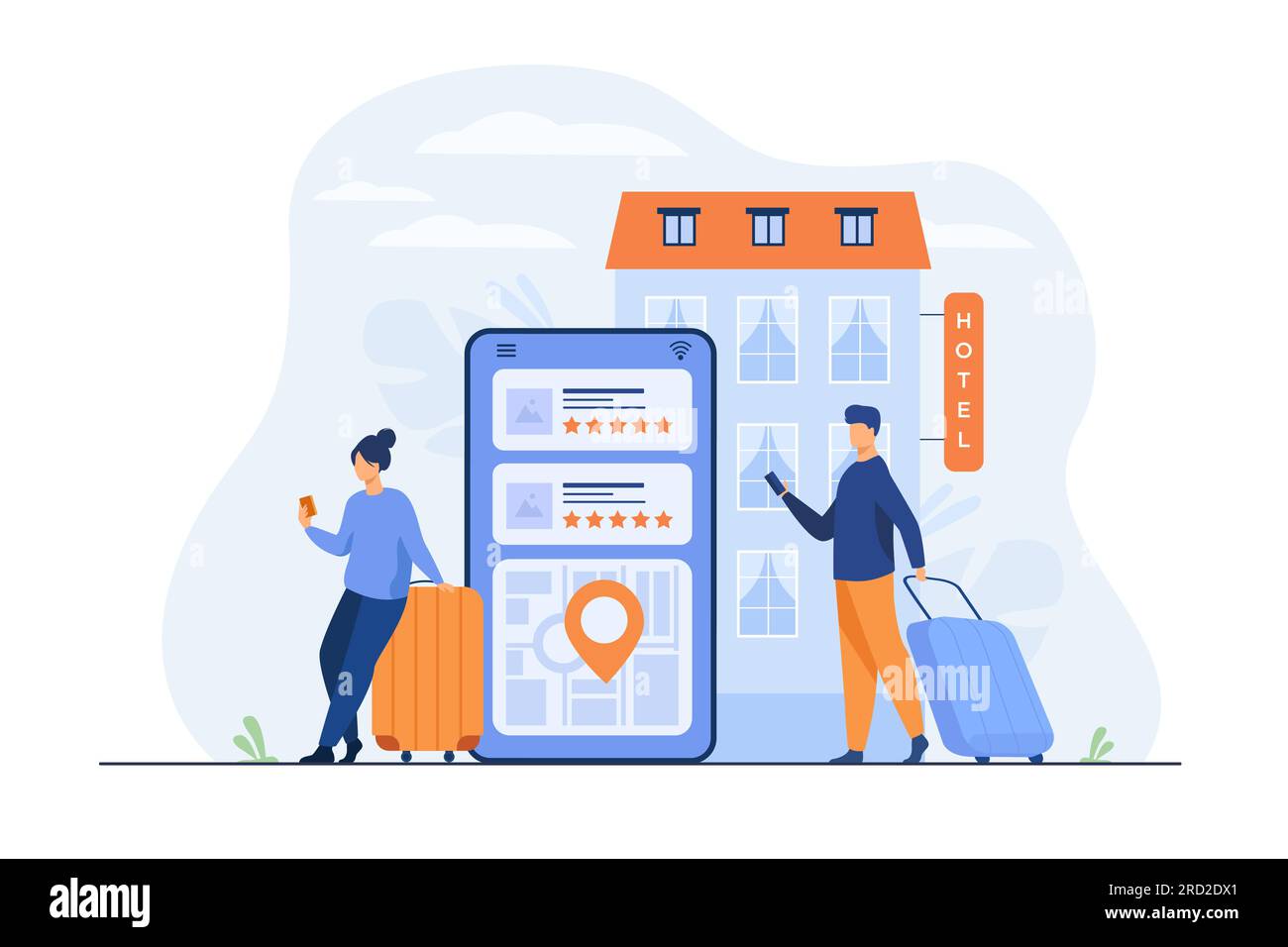 Woman booking hotel accommodation Cut Out Stock Images & Pictures - Alamy