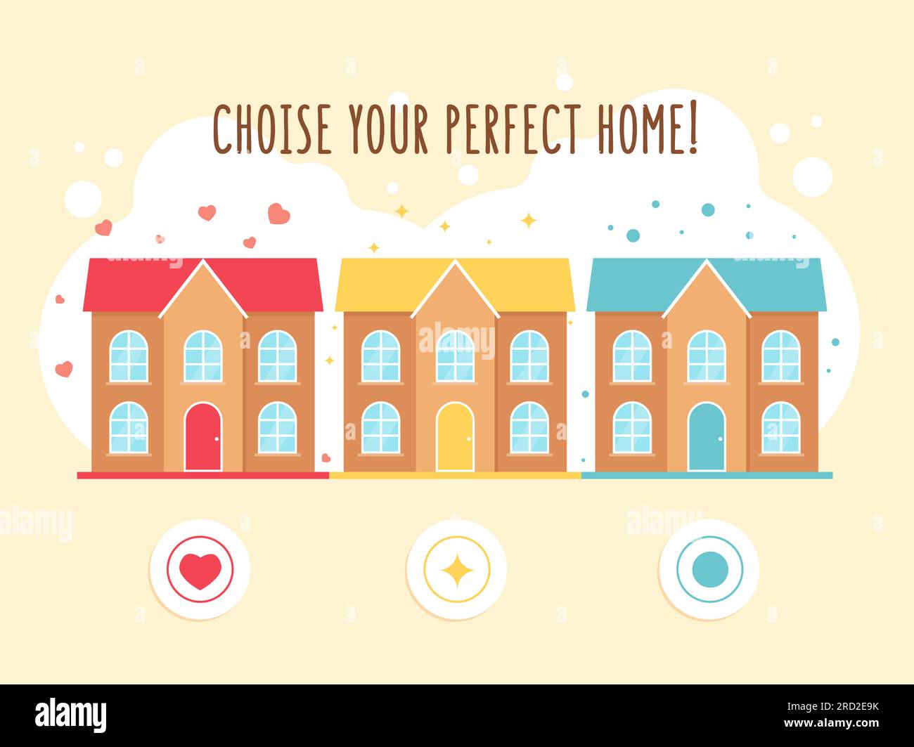 Creative promotional poster with houses vector illustration Stock ...