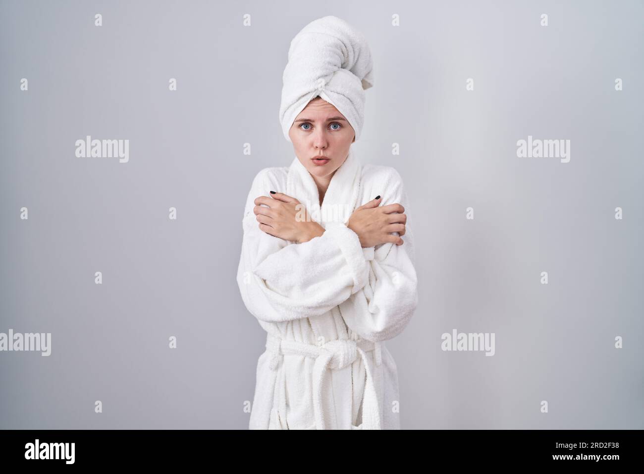 Woman cold shower shock hi-res stock photography and images - Alamy