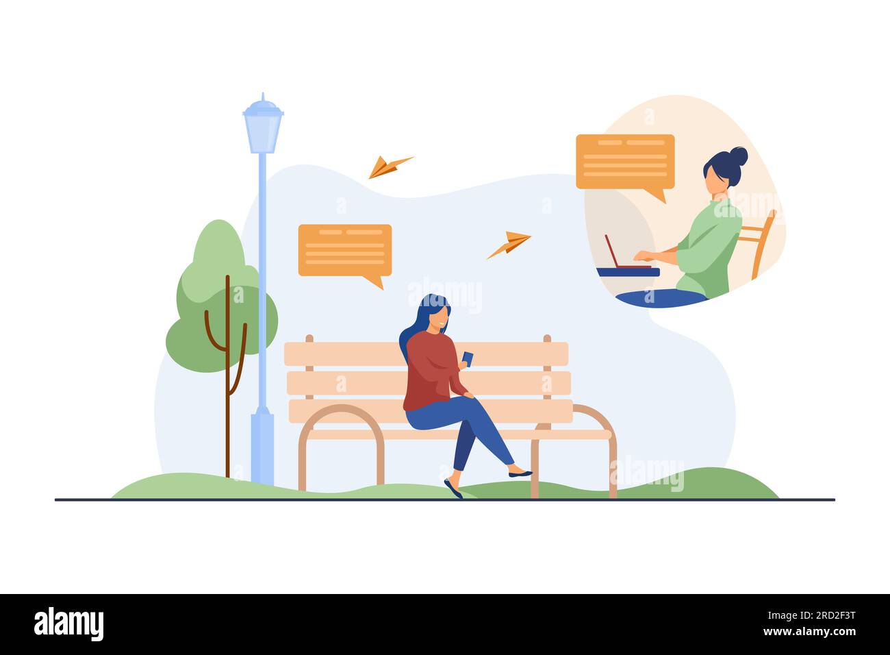 Working outside bench Stock Vector Images - Alamy