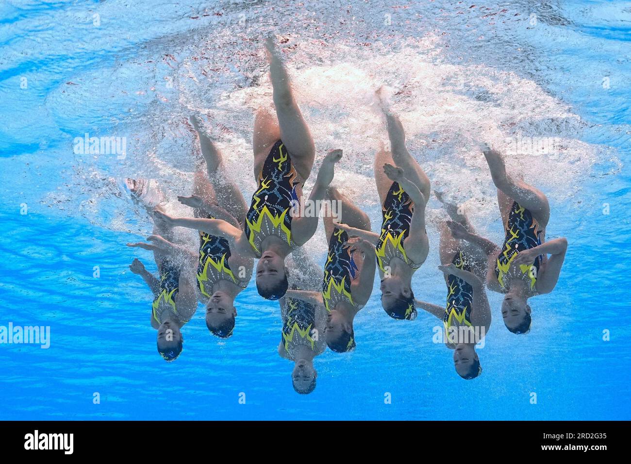 Japan team competes in the team technical final of artistic swimming at ...