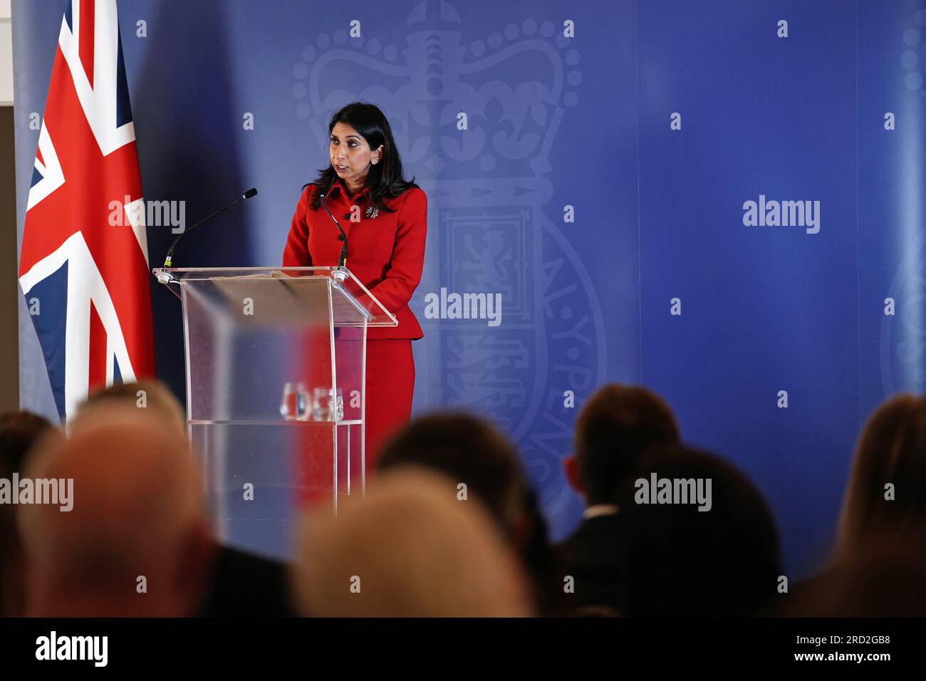 Home Secretary Suella Braverman during her speech in Westminster ...
