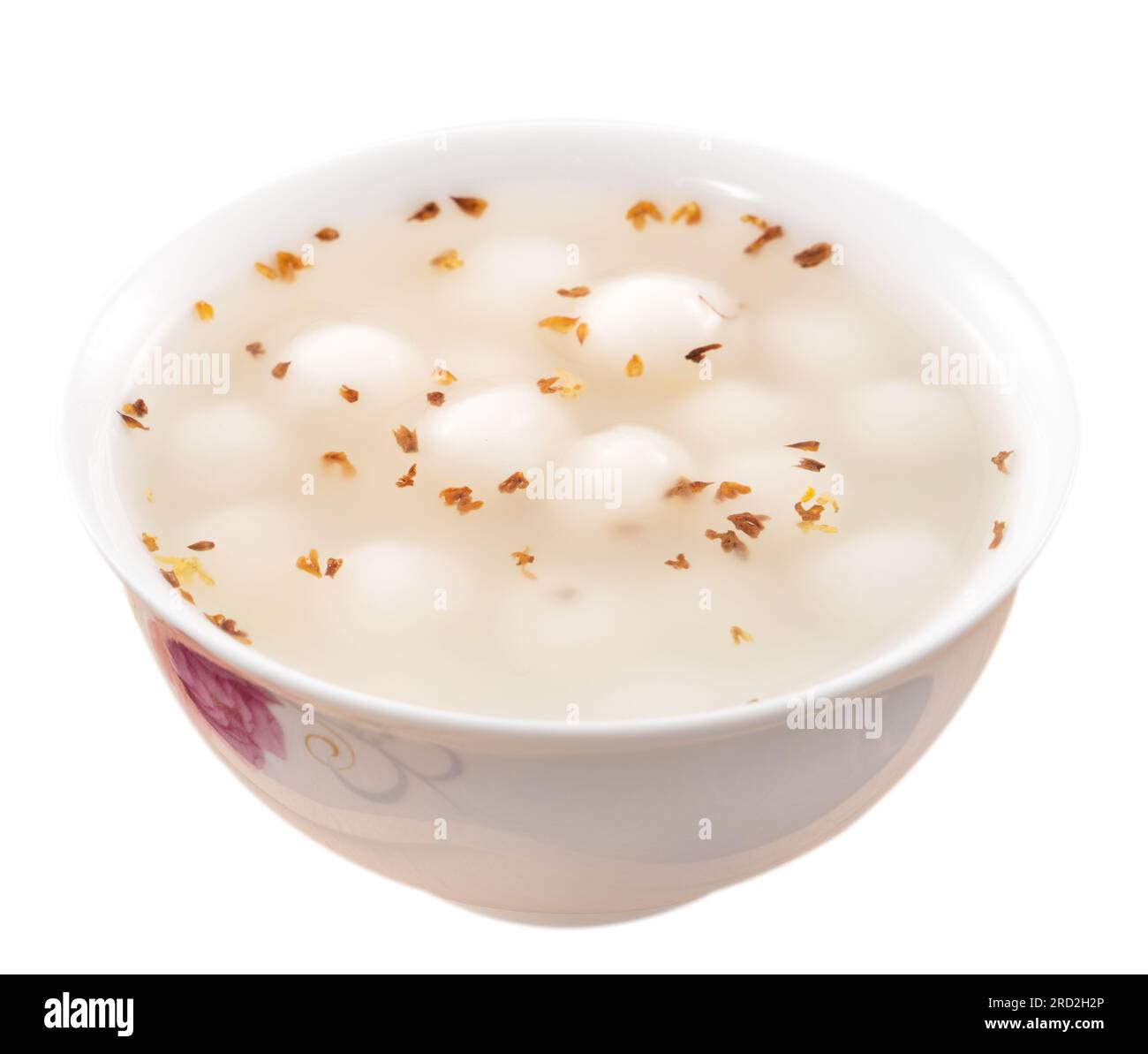 Little white tangyuan (tang yuan, glutinous rice dumpling balls) with ...