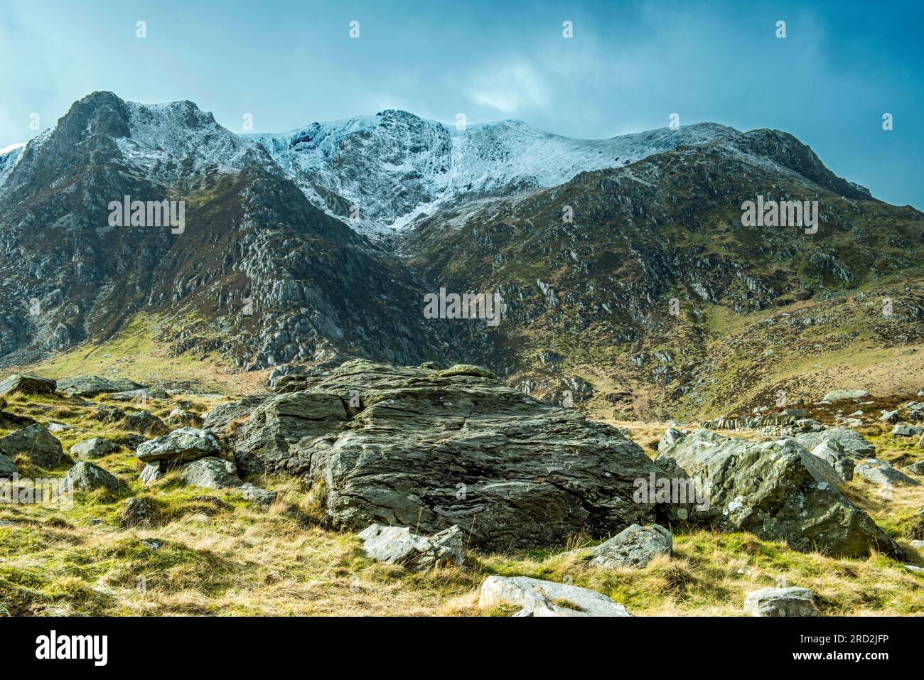 Y Garn from near to Llyn Idwal Lake Snowdonia (Yr Eyri) National Park ...