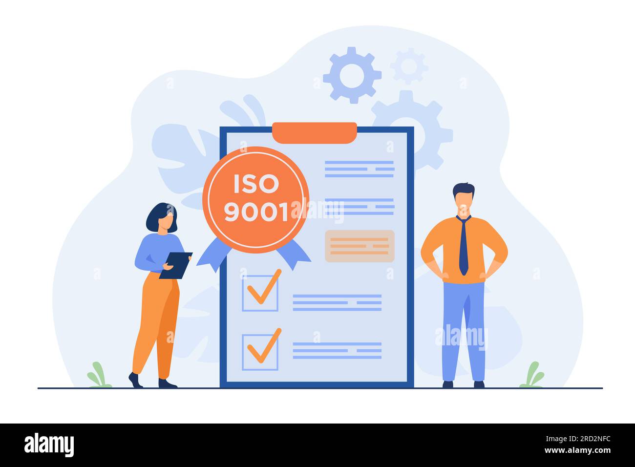 Tiny business people passed standard quality control Stock Vector Image ...