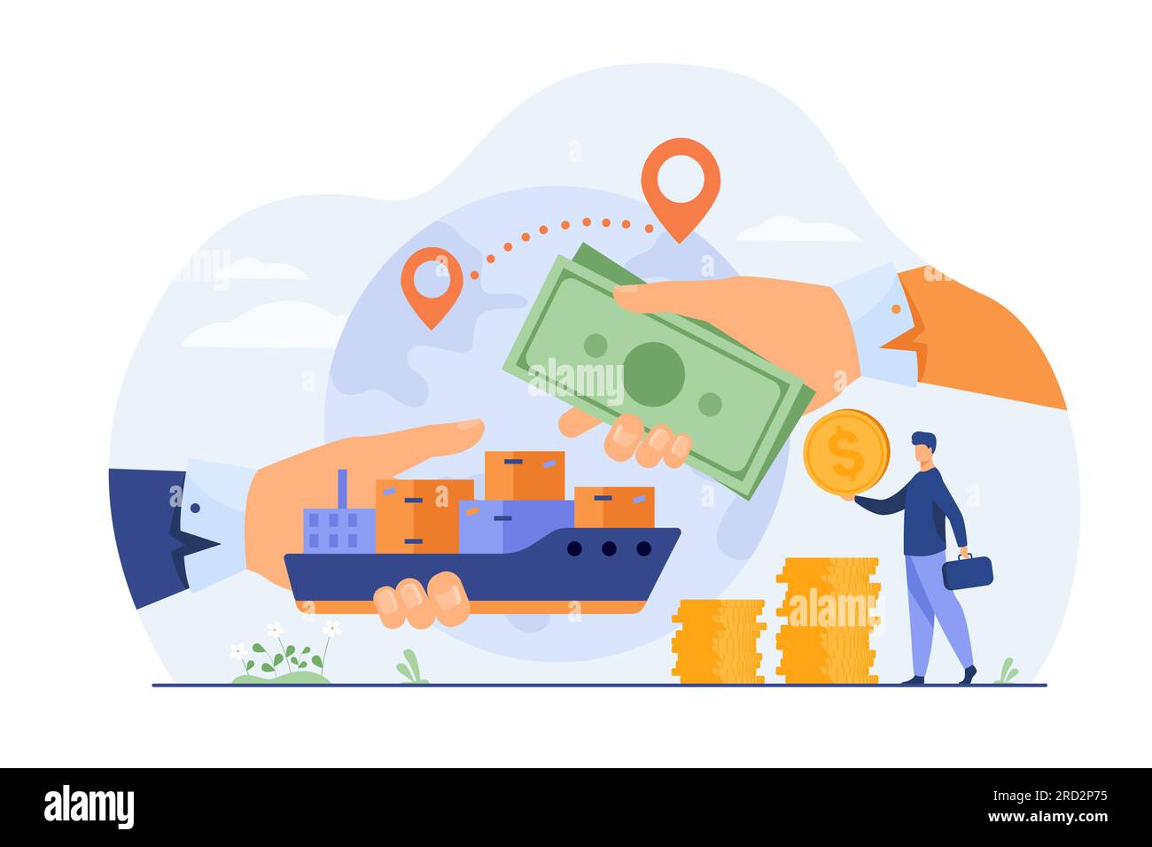 Import export logistics concept map Cut Out Stock Images & Pictures - Alamy