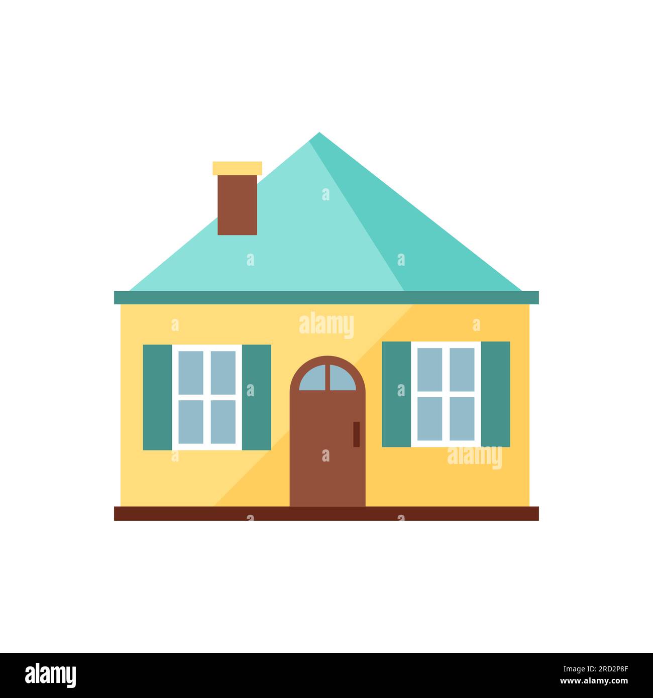 Yellow house with blue roof illustration Stock Vector Image & Art - Alamy