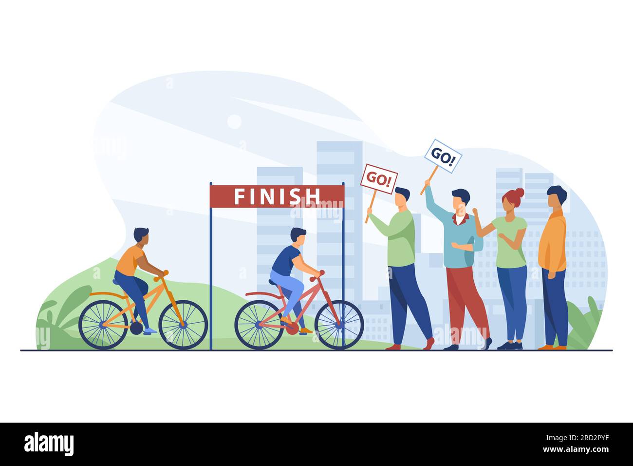Cyclists competing on city bicycle marathon Stock Vector Image & Art ...