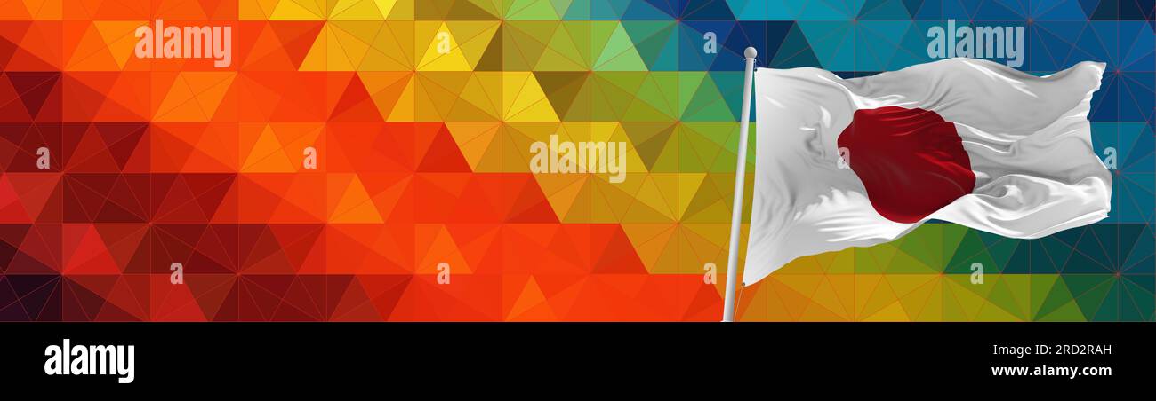 Large japanese flag waving in the wind Stock Photo - Alamy