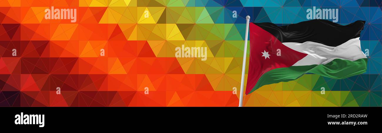 Large Jordan flag waving in the wind Stock Photo - Alamy