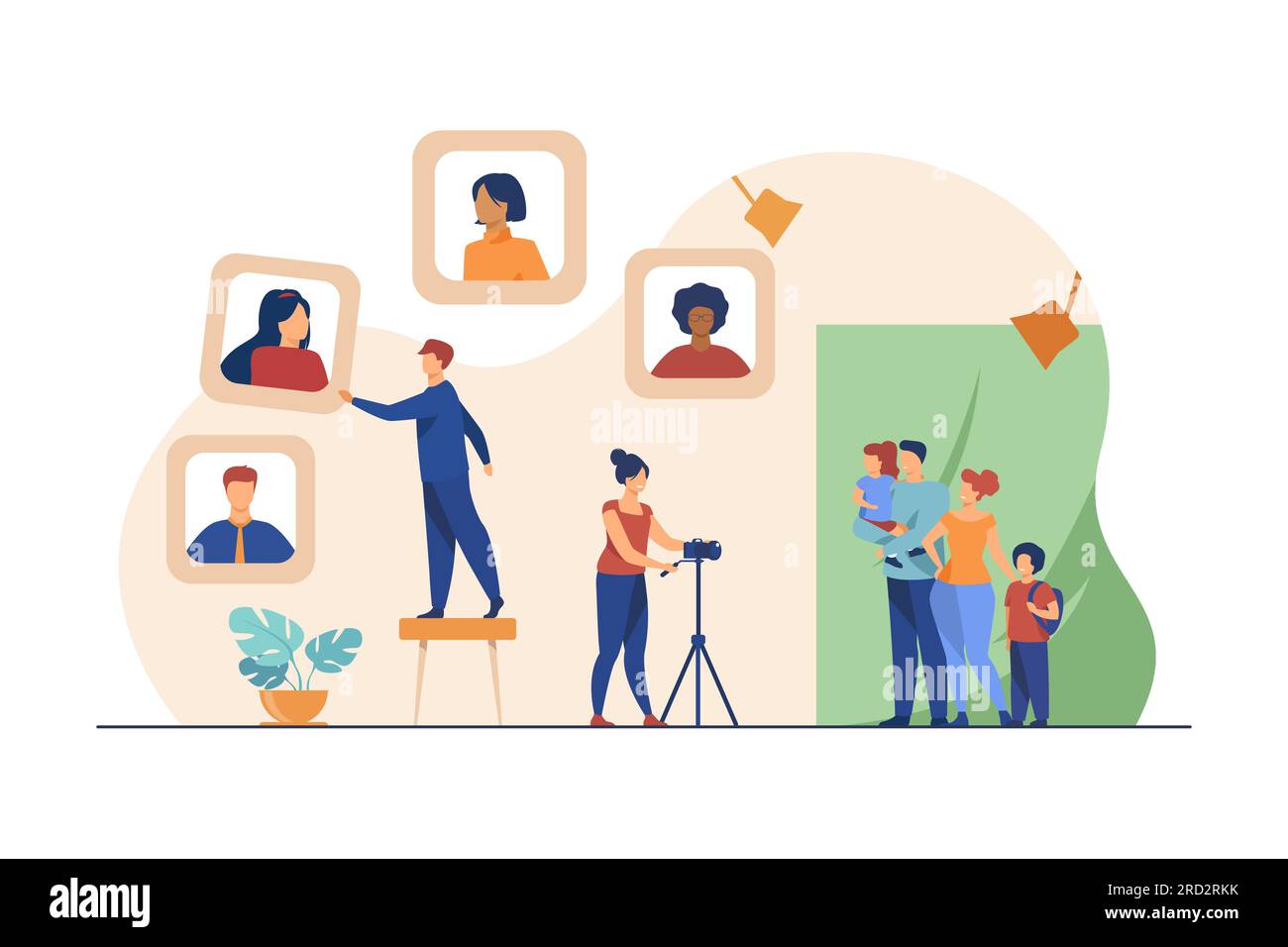 Family taking picture at photographic studio Stock Vector Image & Art ...