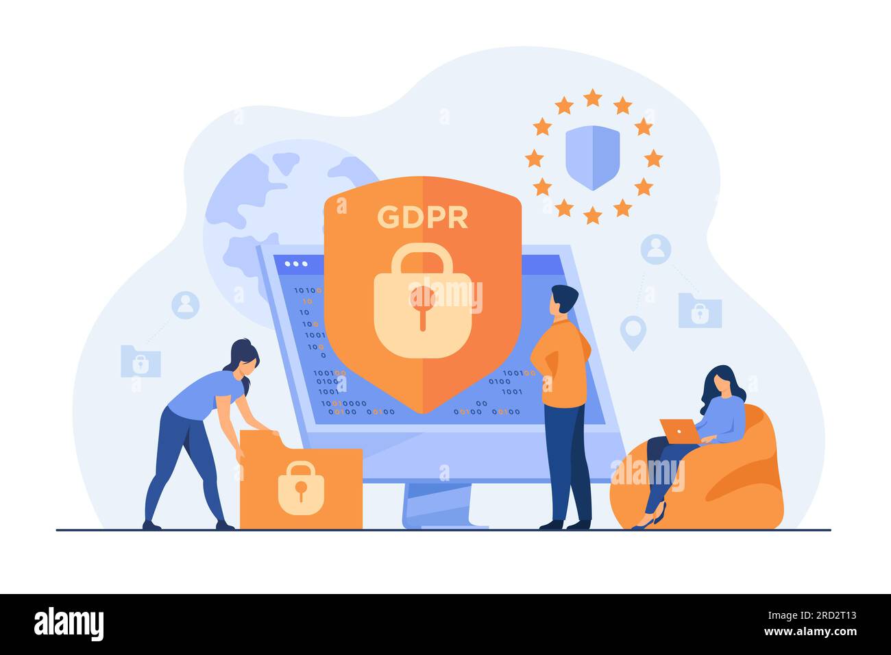 Concept protecting computer data Stock Vector Images - Alamy