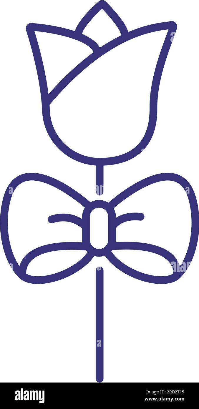 Thin line ribbon knot Cut Out Stock Images & Pictures - Alamy