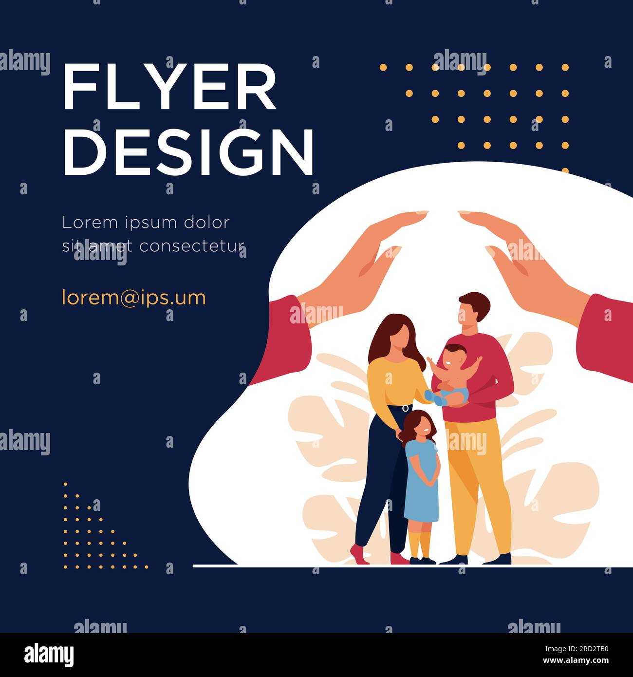 Hands protecting family with two children Stock Vector Image & Art - Alamy