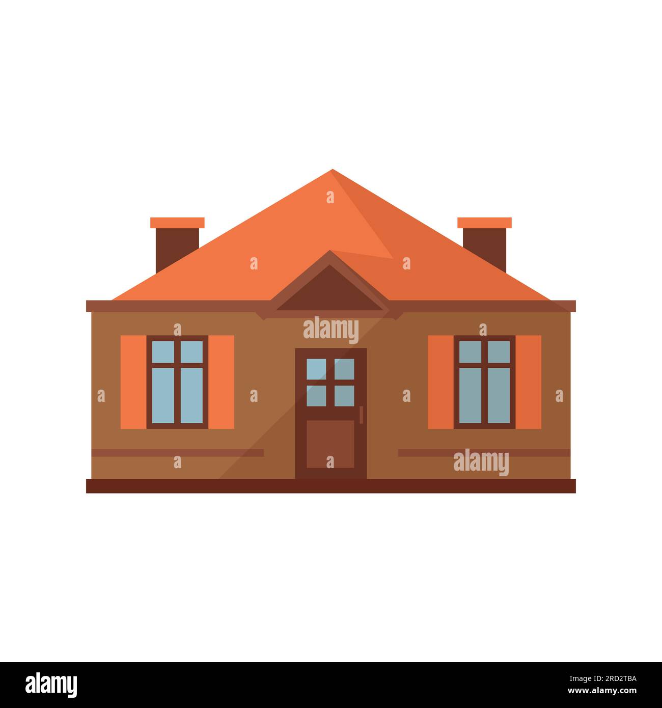 Small brown house with orange roof illustration Stock Vector Image ...