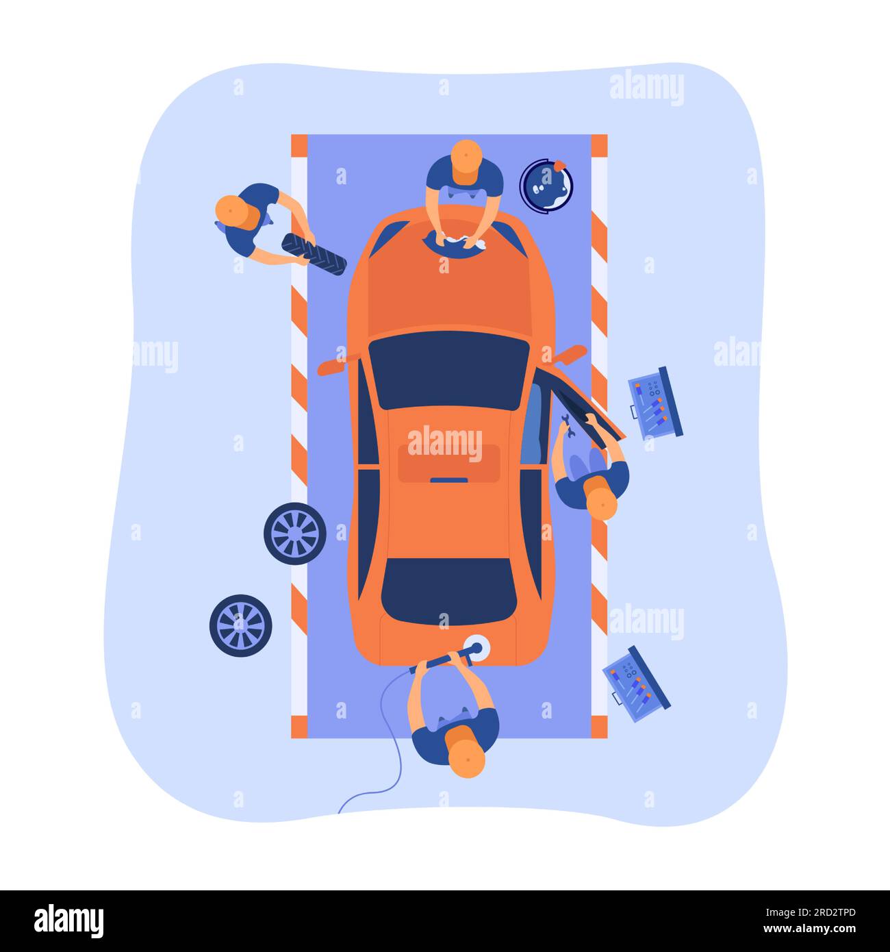 Mechanic working on automobile Stock Vector Images - Alamy