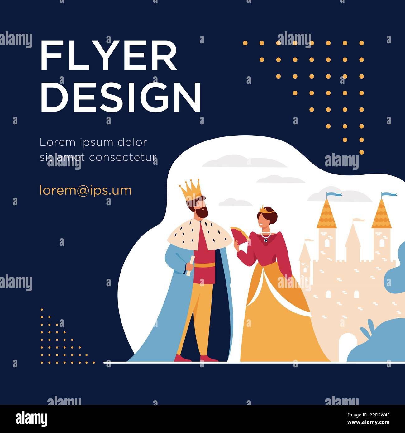 King and queen standing in front of castle Stock Vector Image & Art - Alamy