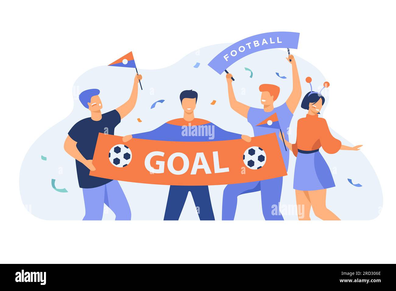 Crowd banner fans Stock Vector Images - Alamy