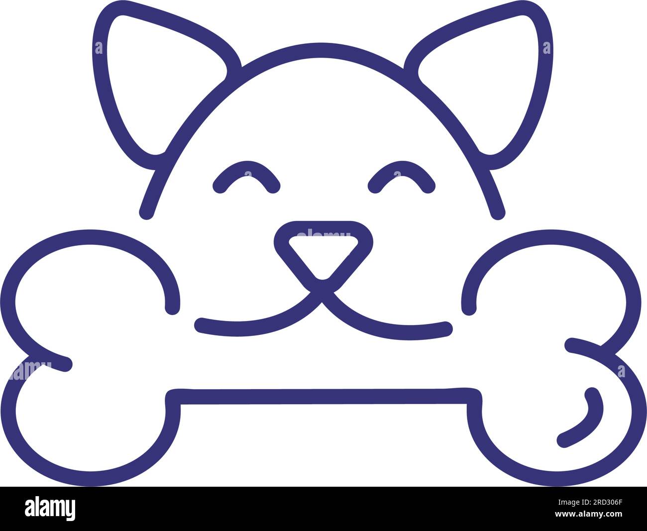 Dog with bone line icon Stock Vector Image & Art - Alamy