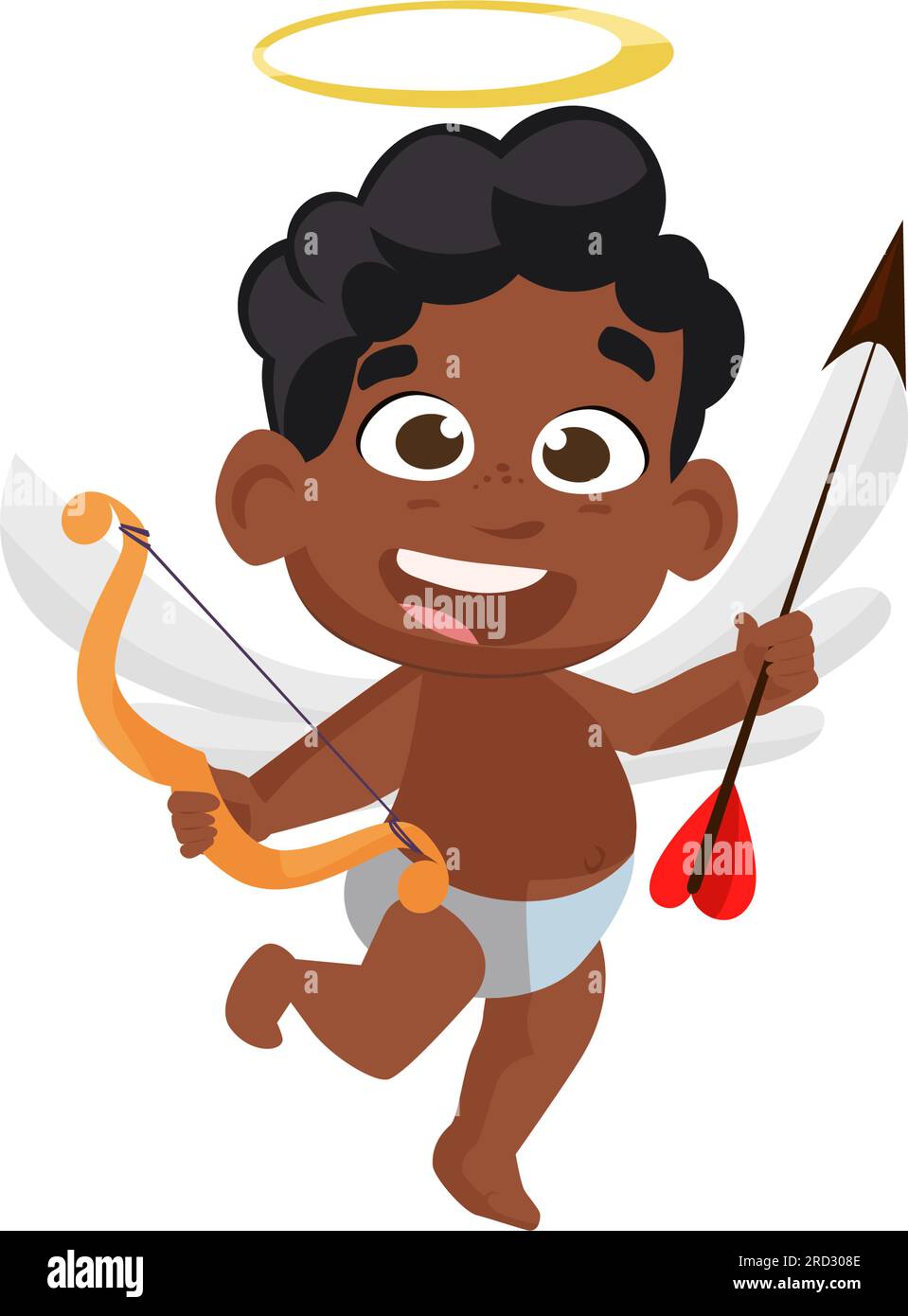 Cute dancing afro cupid illustration Stock Vector Image & Art - Alamy