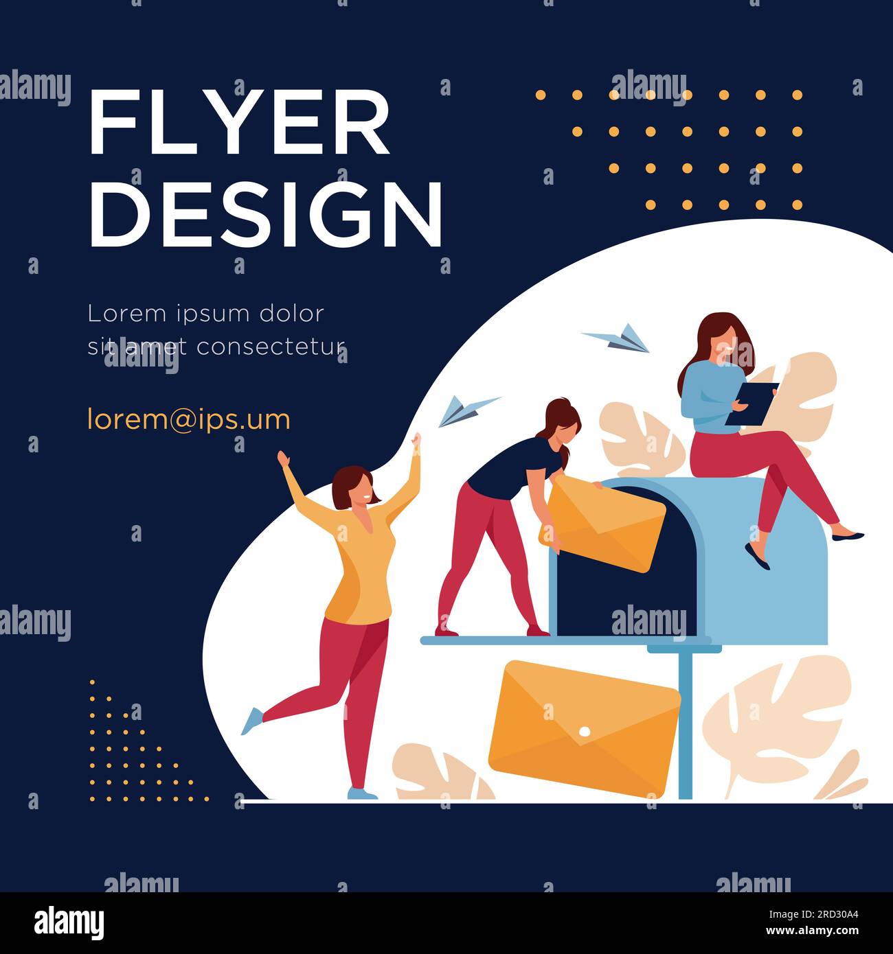 Tiny women getting mail from mailbox Stock Vector Image & Art - Alamy