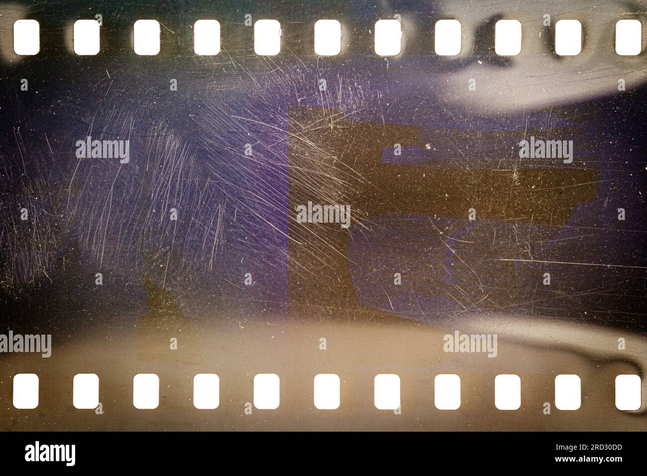 Dusty and grungy 35mm film texture or surface. Perforated scratched ...