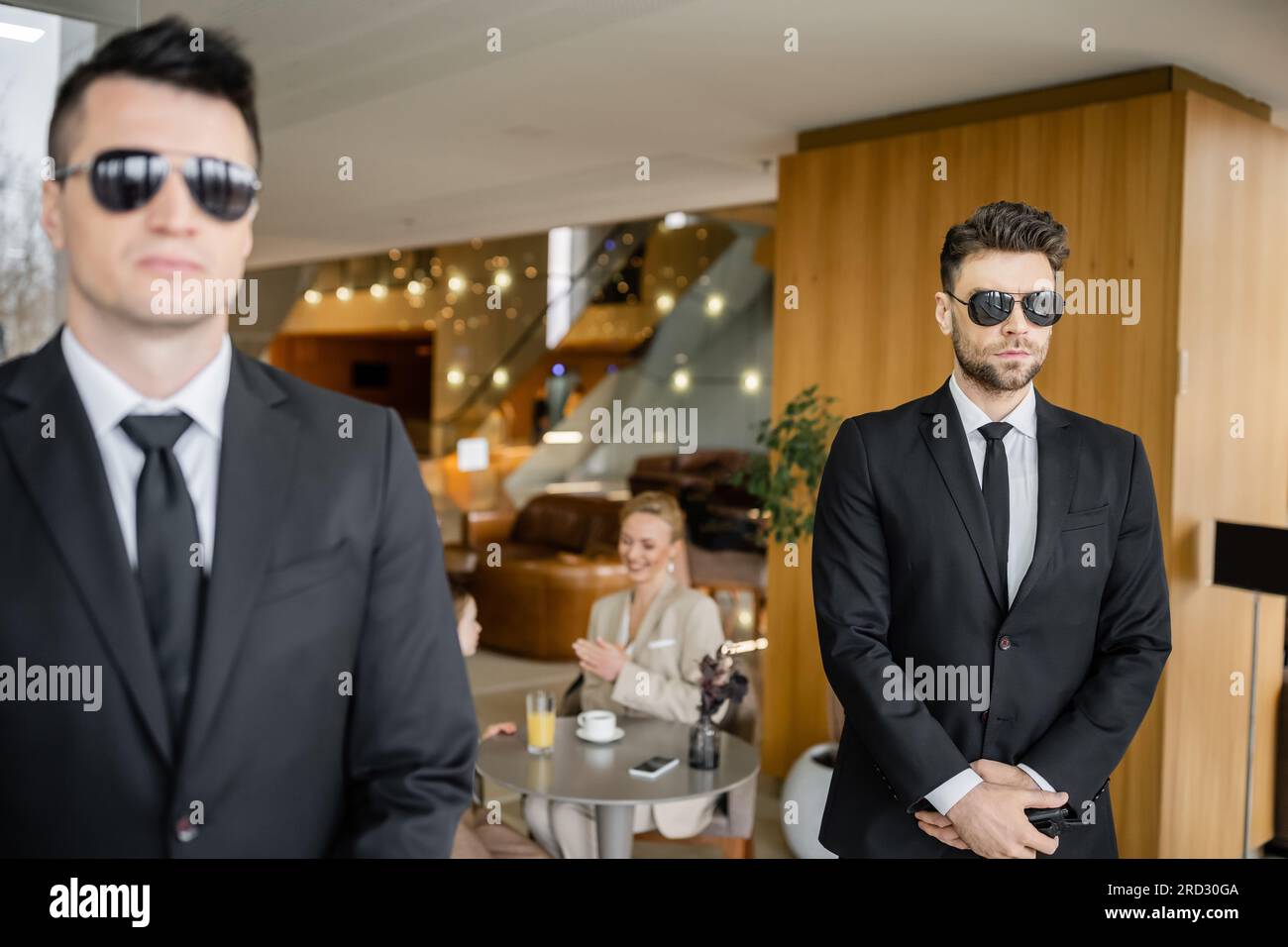 private security service, personal safety concept, handsome bodyguards ...