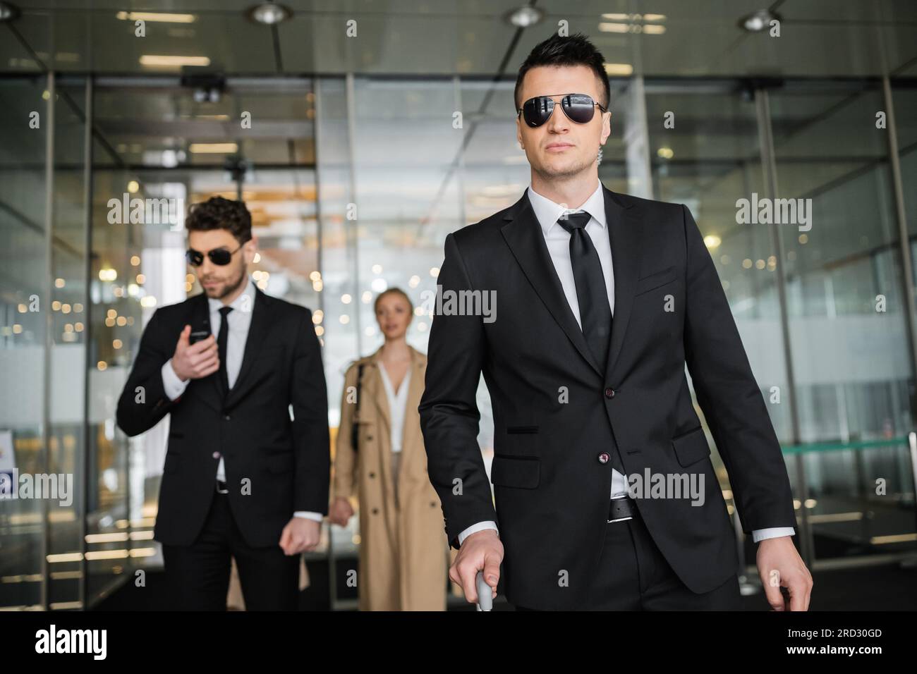 private security service, personal safety concept, handsome bodyguards ...