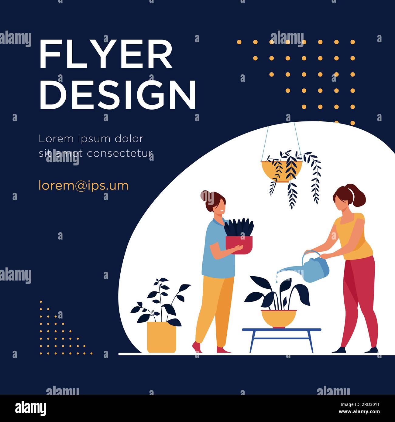 Gardener watering plants greenhouse Stock Vector Images - Alamy