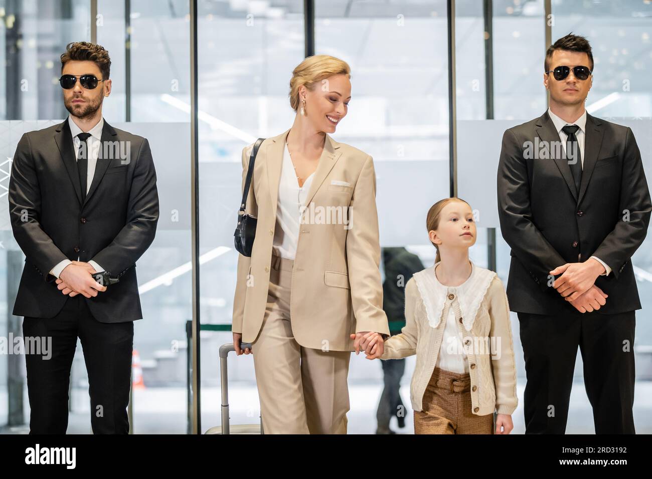 private security service, two bodyguards in formal wear and sunglasses ...