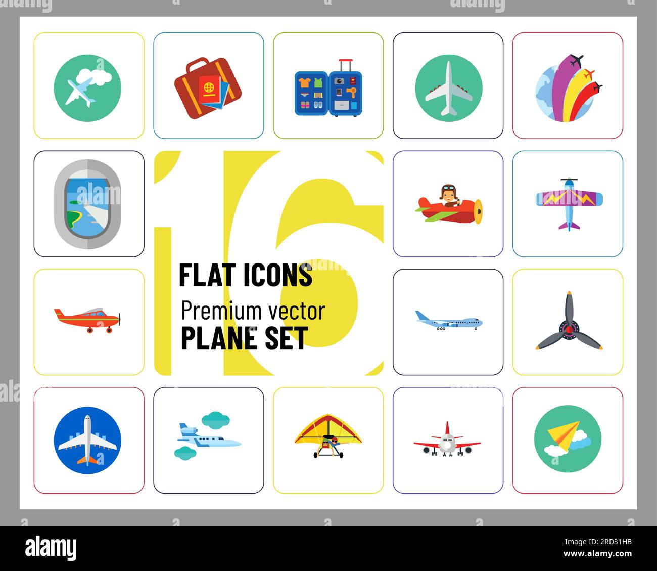 Plane Icon Set Stock Vector Image & Art - Alamy