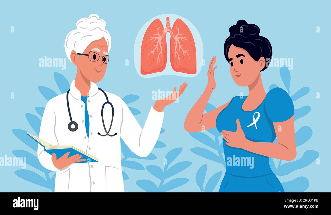 World Lung Cancer Day. Lung cancer symptoms, diagnosis and treatment. A ...