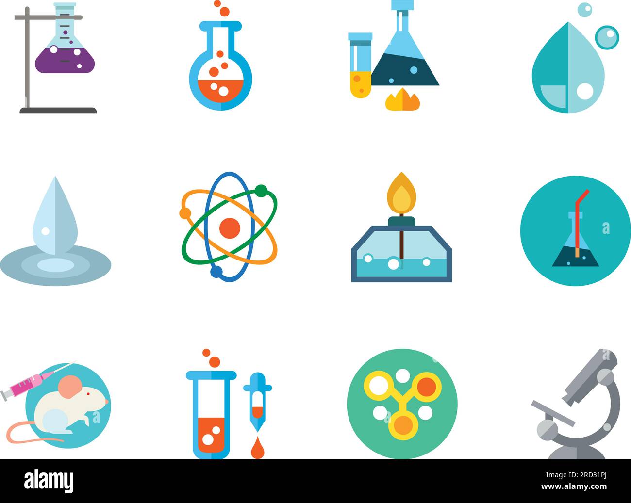 Laboratory Experiment Icons Set Stock Vector Image & Art - Alamy