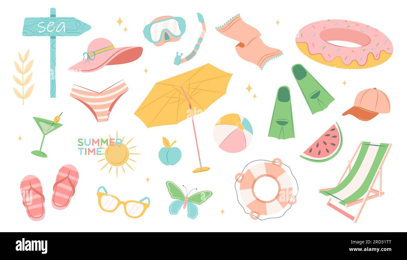 Vector summer holiday cute Stock Vector Images - Alamy