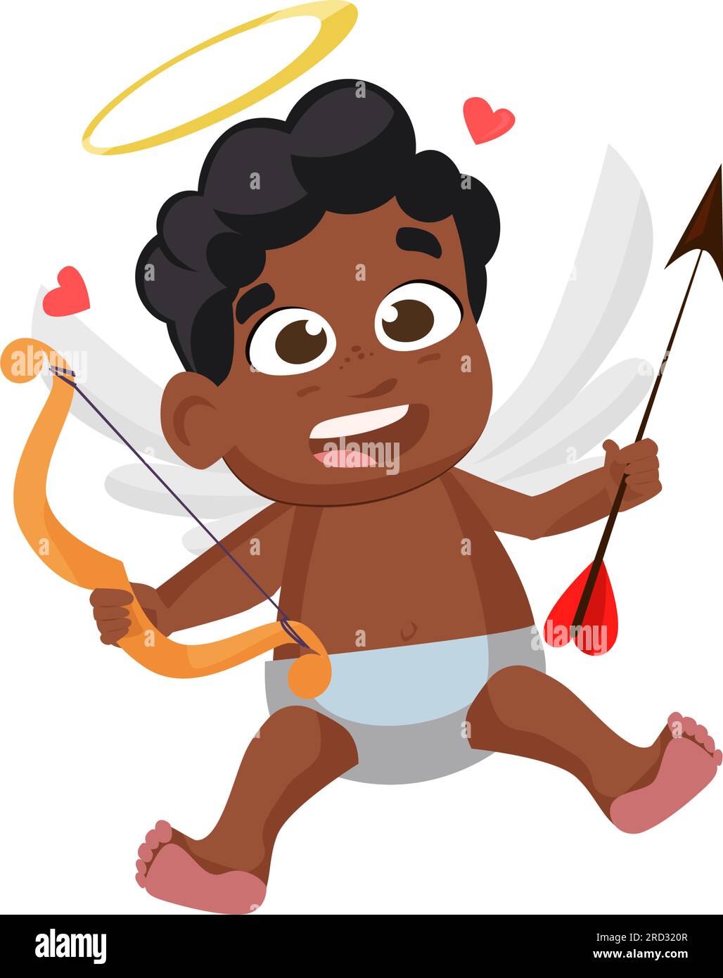 Funny afro cupid illustration Stock Vector Image & Art - Alamy