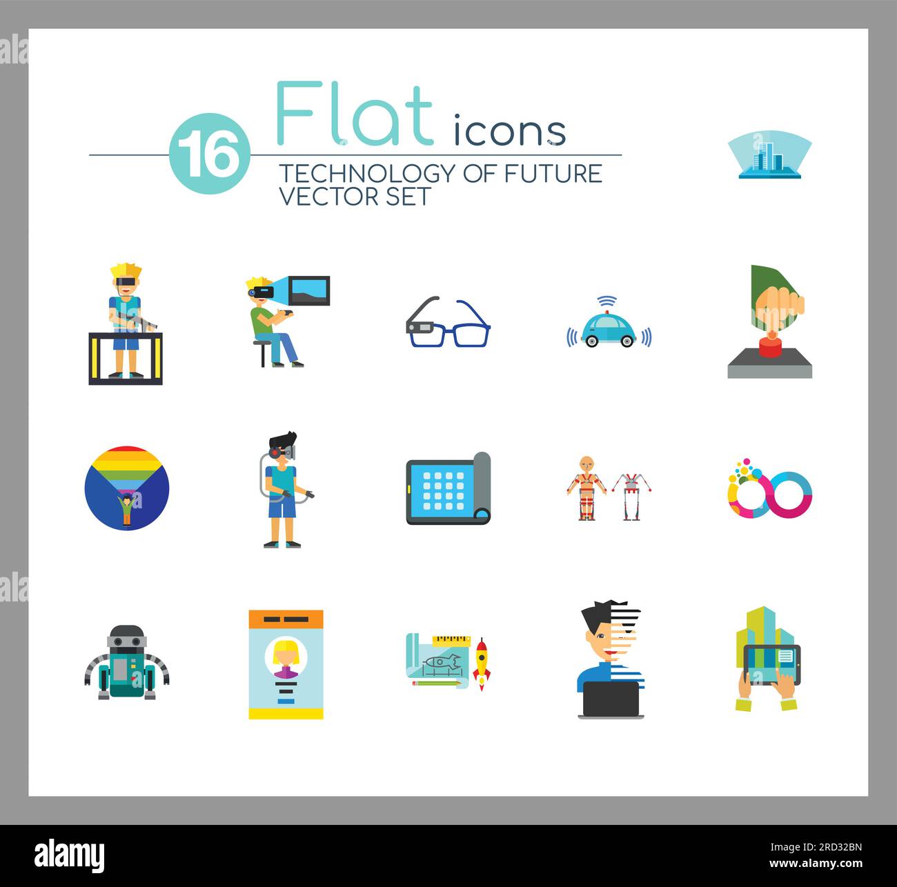Technology Of Future Icon Set Stock Vector Image & Art - Alamy