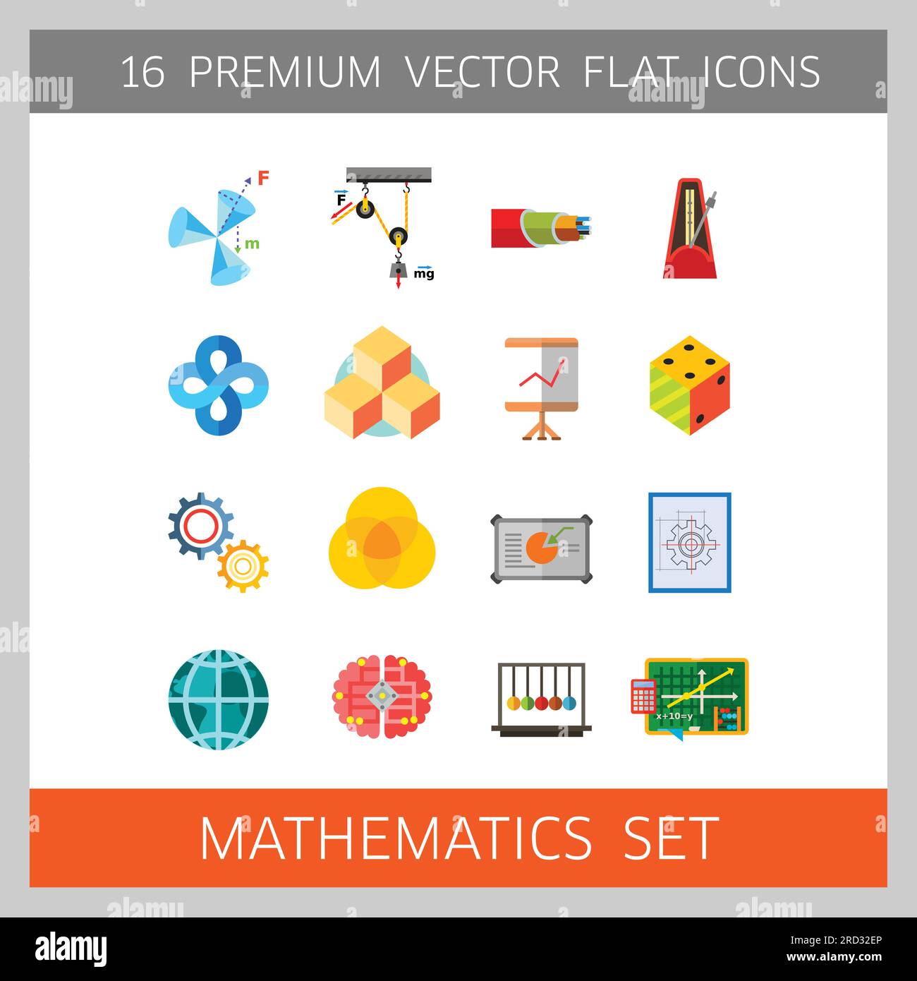Mathematics Icon Set Stock Vector Image & Art - Alamy