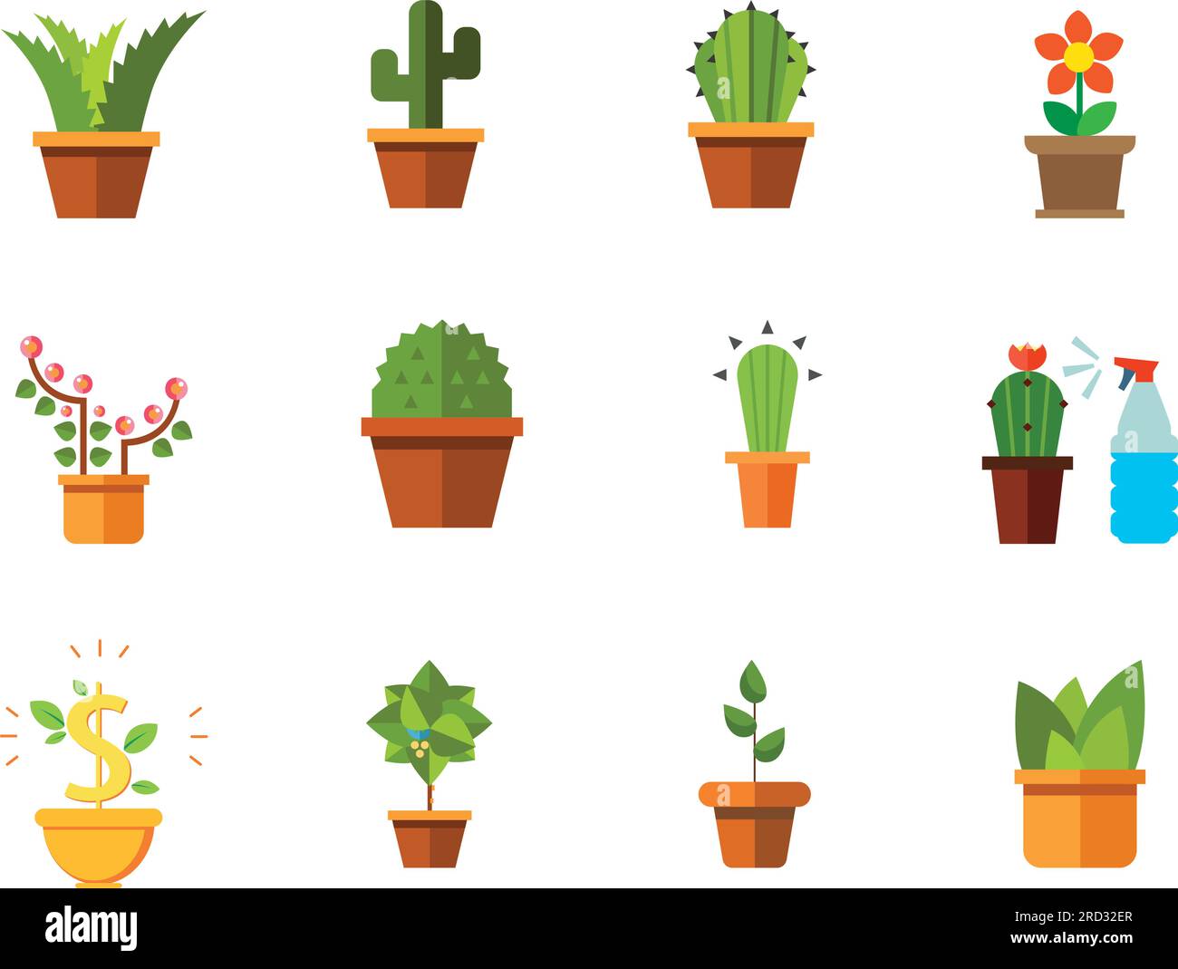 Growing Flowers Icon Set Stock Vector Image & Art - Alamy