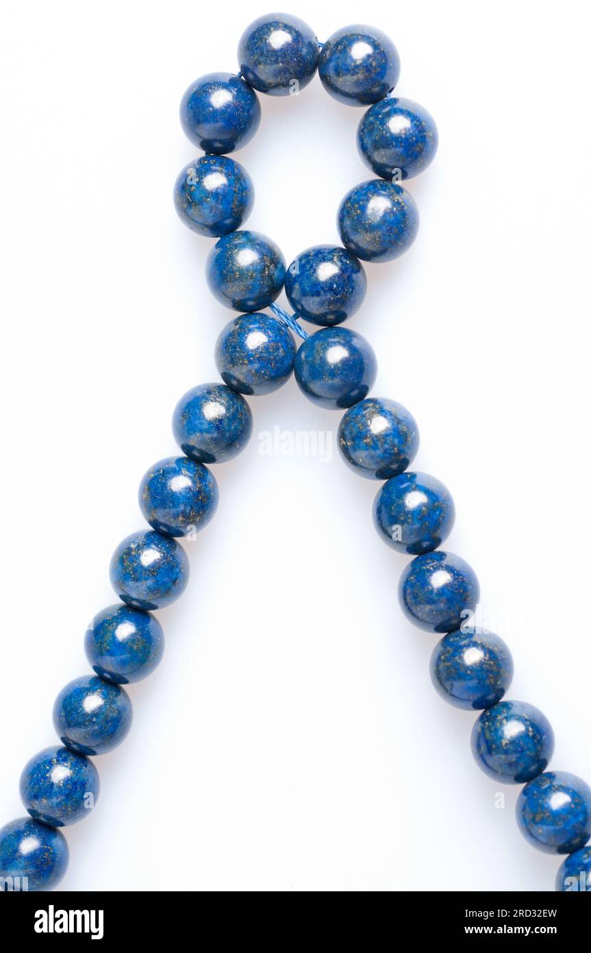 Necklace made of natural stone in navy blue color Stock Photo - Alamy