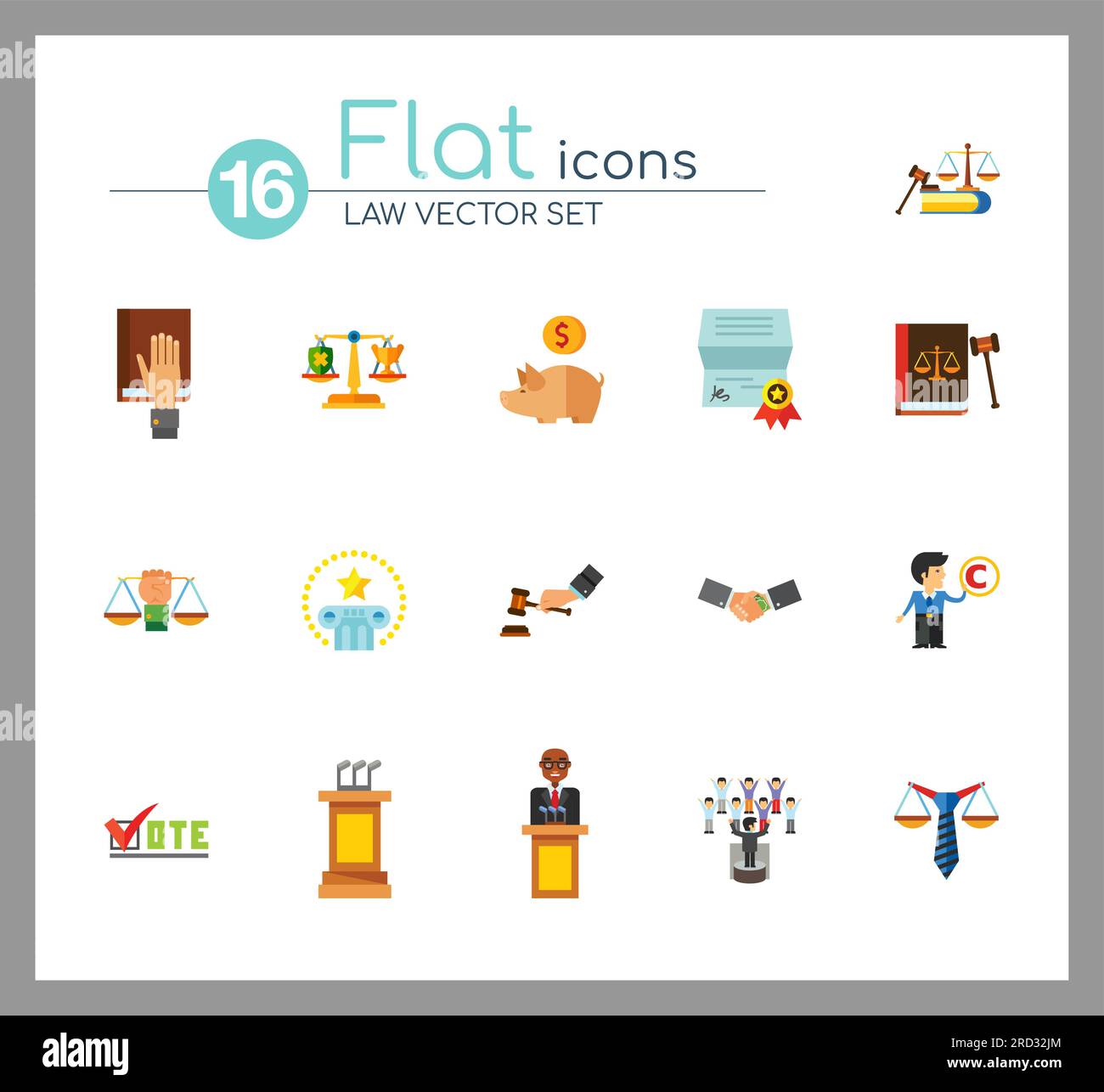 Law Icon Set Stock Vector Image & Art - Alamy