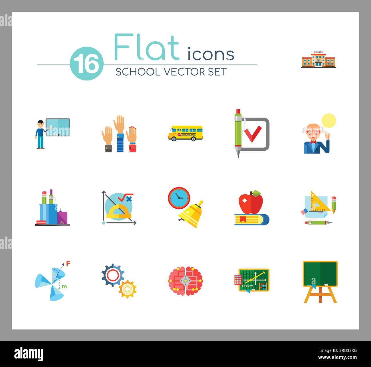 School Icon Set Stock Vector Image & Art - Alamy
