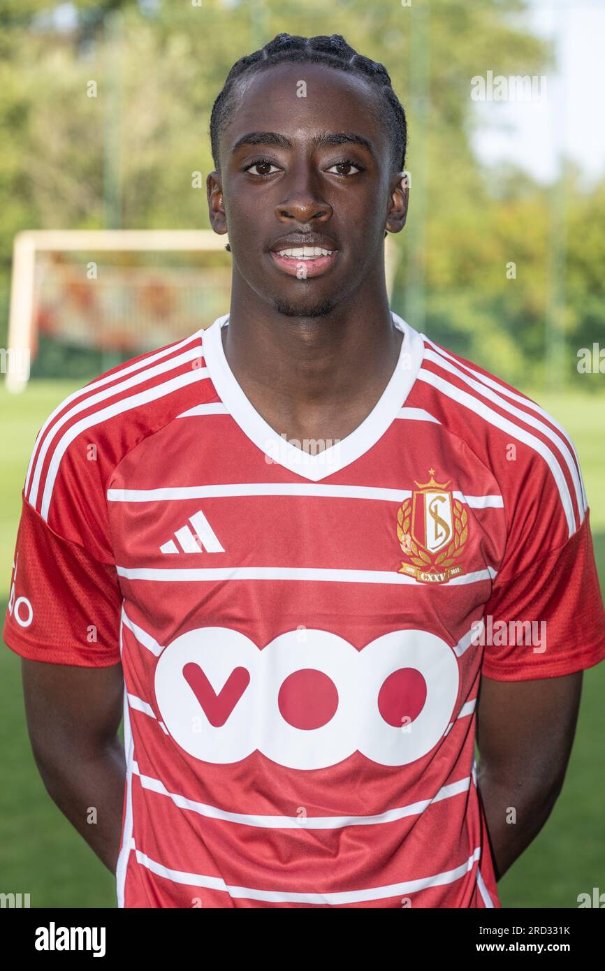 Liege, Belgium. 18th July, 2023. Standard's Hakim Sahabo poses for a ...