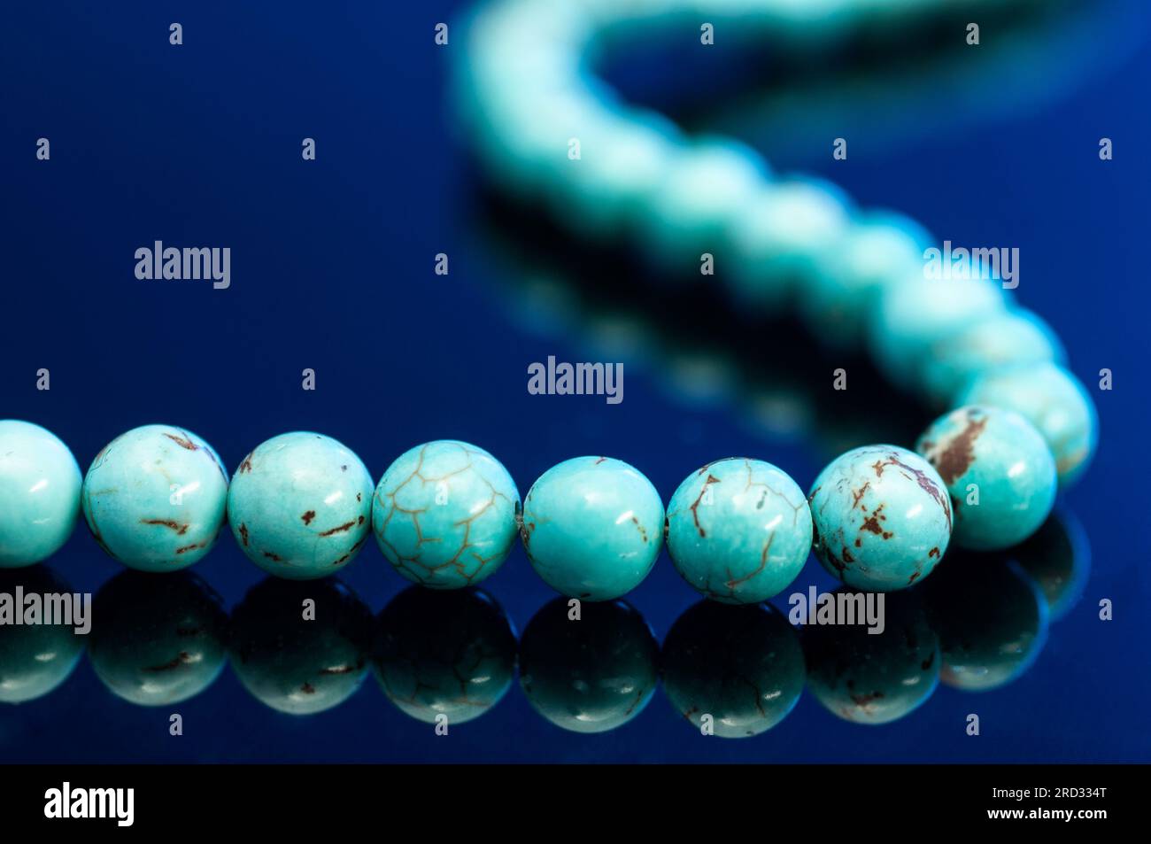 blue necklace with natural precious stone Stock Photo - Alamy