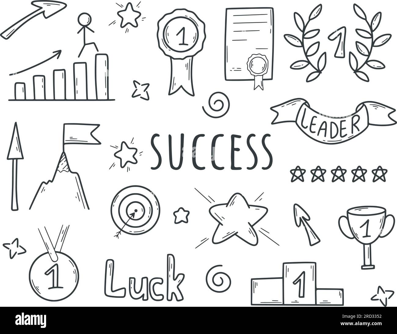 Hand drawn success set vector illustration Stock Vector Image & Art - Alamy