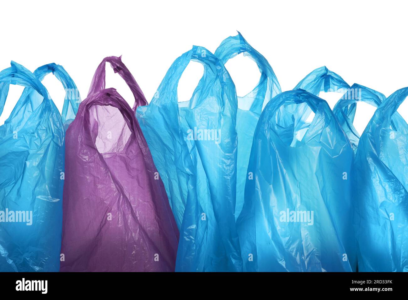 Many different plastic bags on white background Stock Photo - Alamy